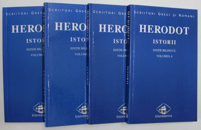 HERODOT , ISTORII , EDITIE BILINGVA GREACA - ROMANA , VOLUMELE I - IV , 1998